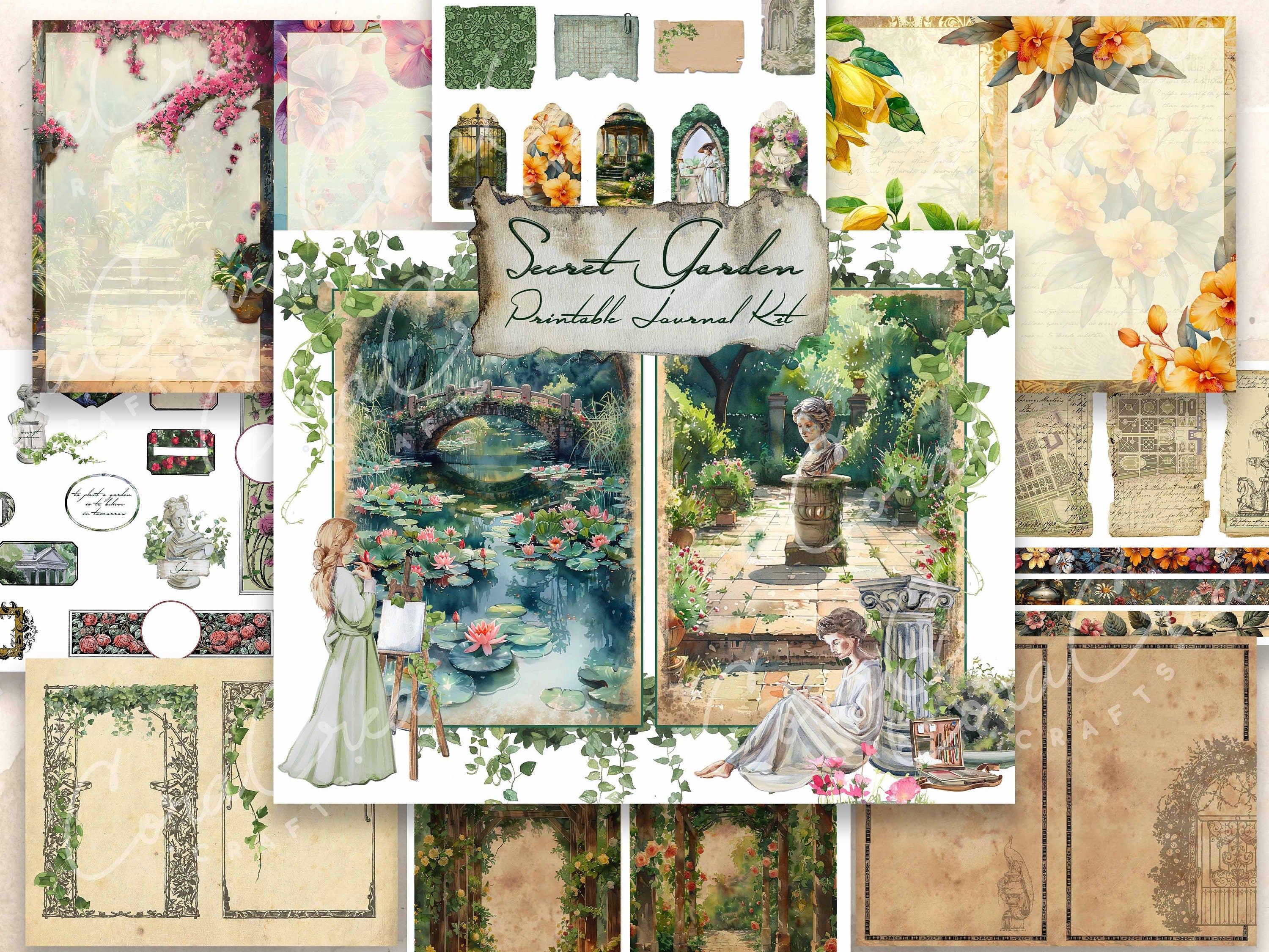 Secret Garden Digital Journal Kit | digital | CoraCreaCrafts