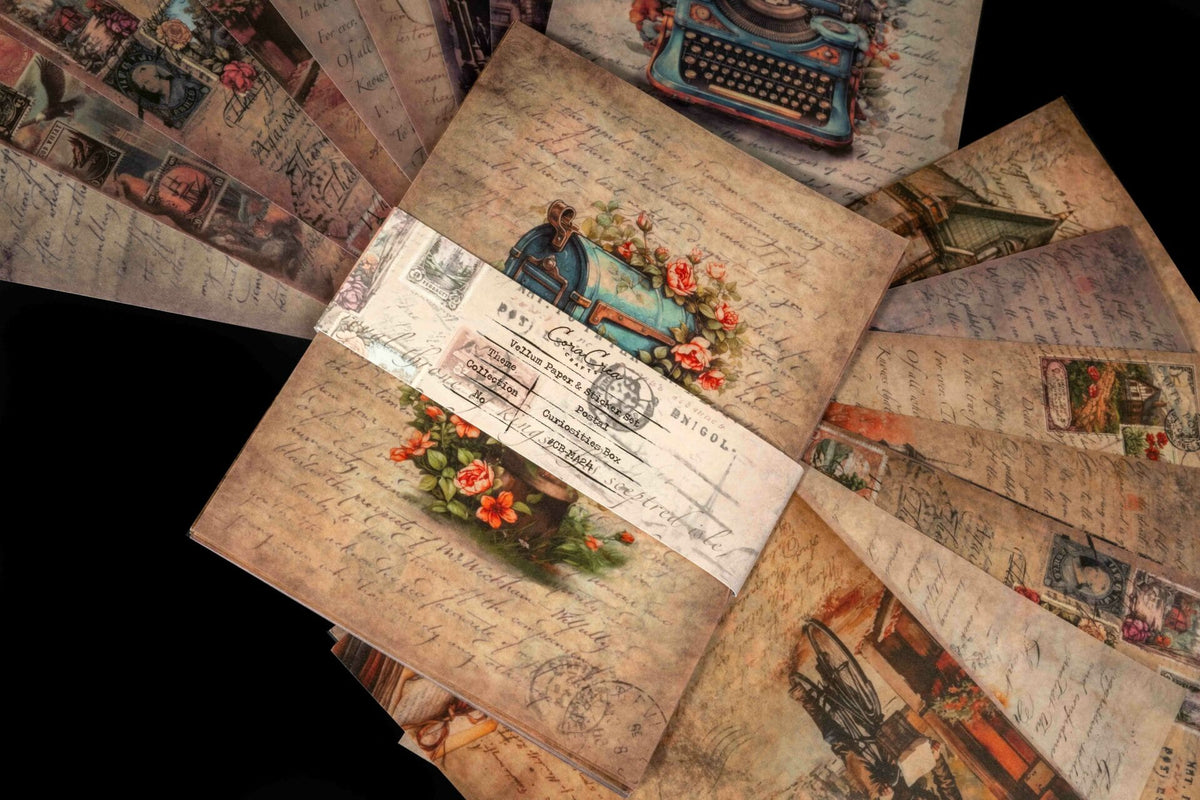 Postal Vellum Paper & Sticker Set — Ephemera Packs | C