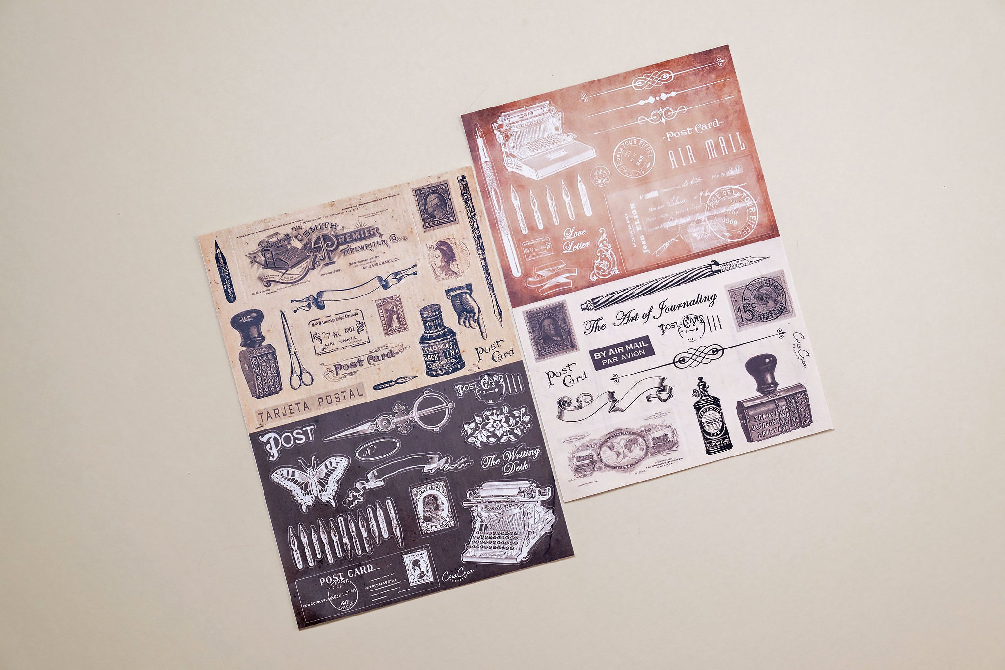 Letter Writing Sticker Sheets (Set of 2) – Sticker Sheets | CoraCreaCrafts