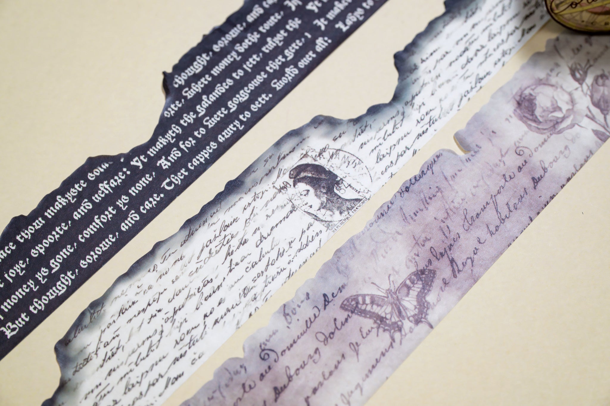 Burnt Writing Washi Tape Set – Washi Tape | CoraCreaCrafts