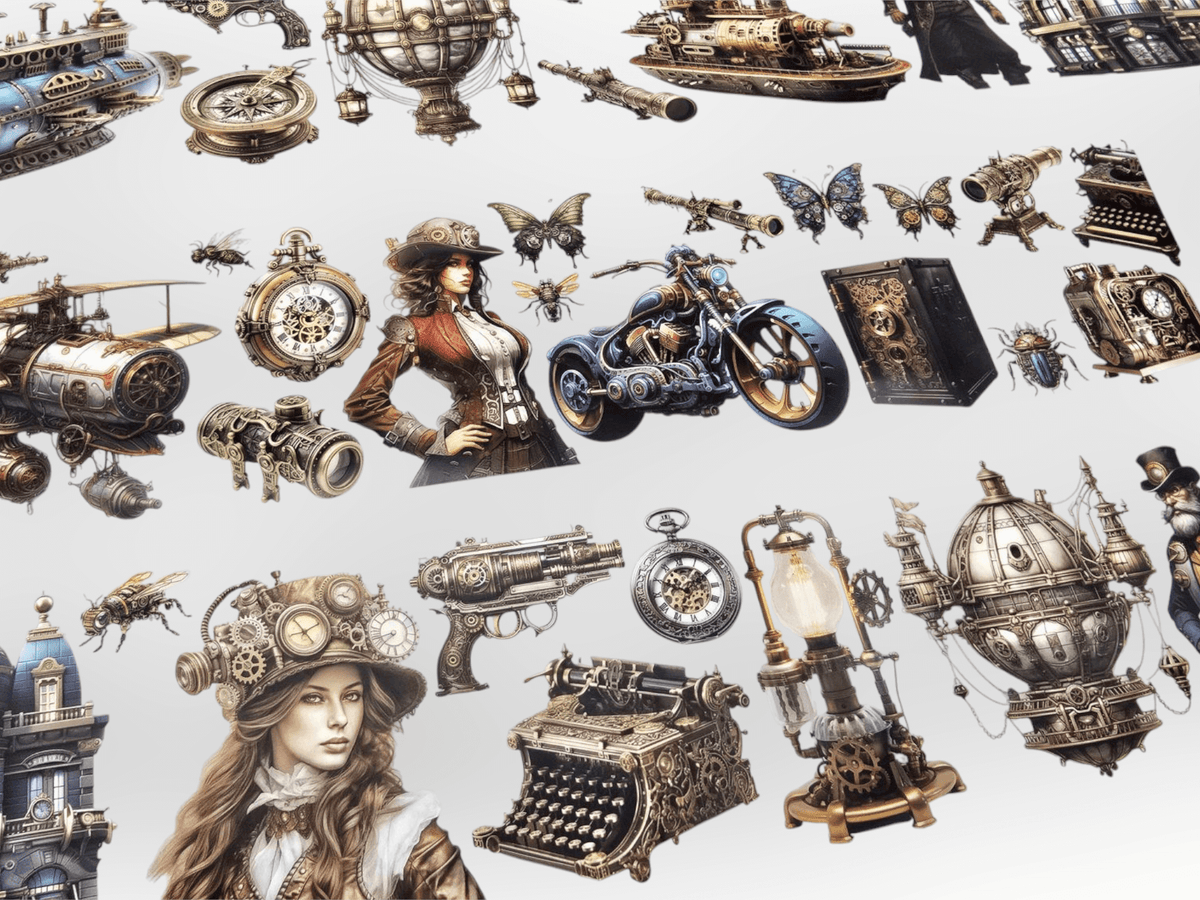 Steampunk Retro Fusion Transparent Tape — PET/Transpar