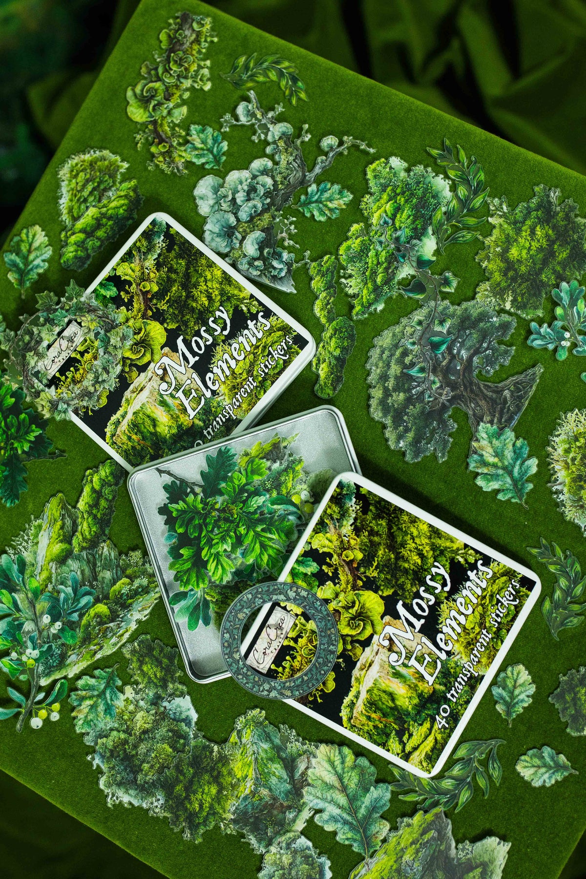 Mossy Elements Sticker Tin Box — Sticker Set | CoraCre