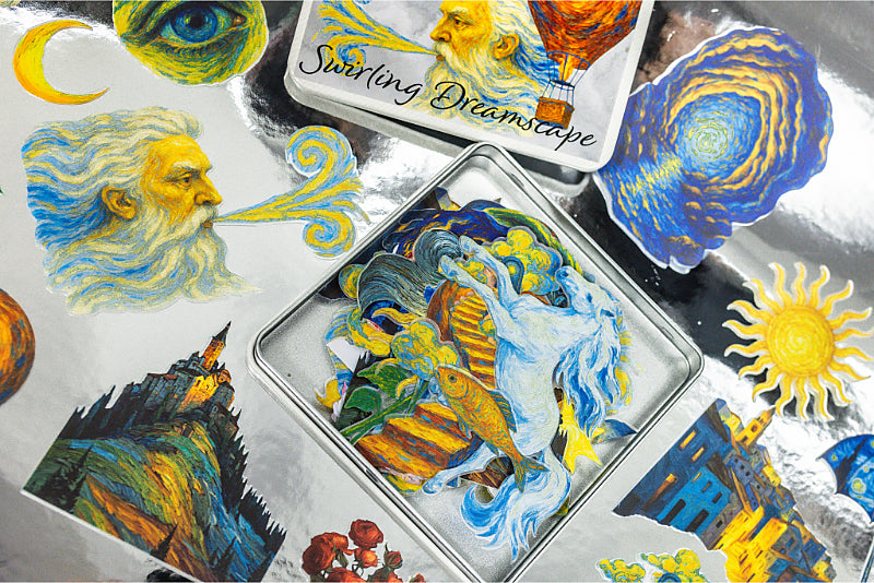Swirling Dreamscape Sticker Tin — Sticker Set | CoraCreaCraf