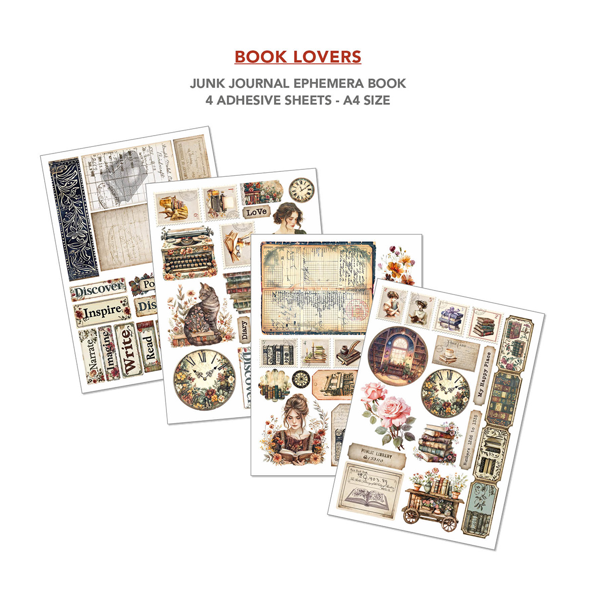 Book Lovers Ephemera Book – Ephemera Packs | CoraCreaCrafts