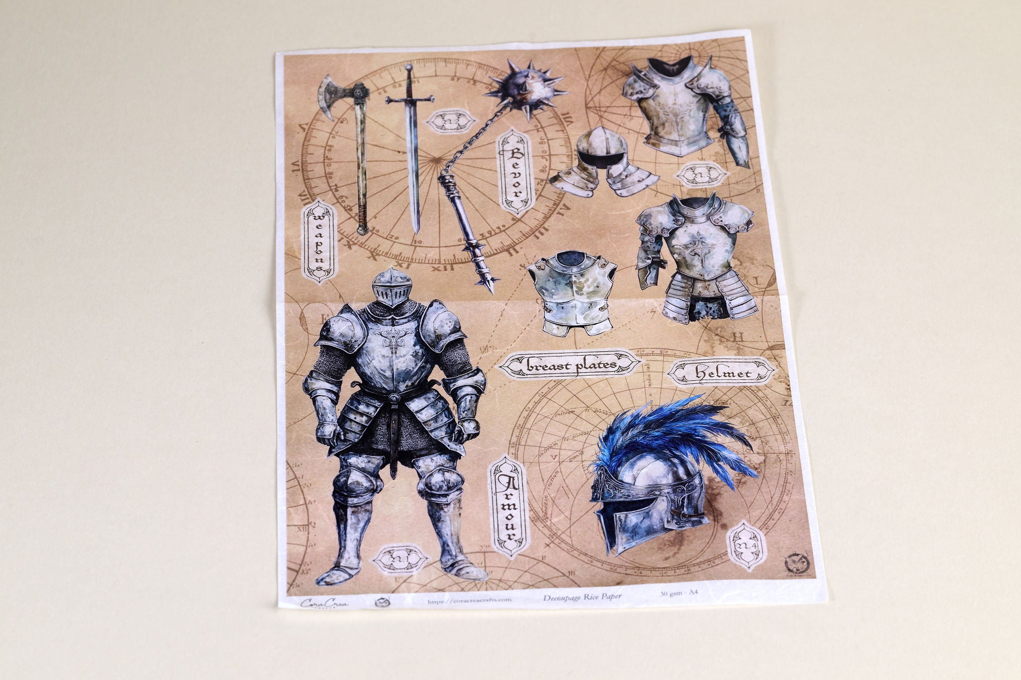 Medieval Armor Rice Paper – CoraCreaCrafts