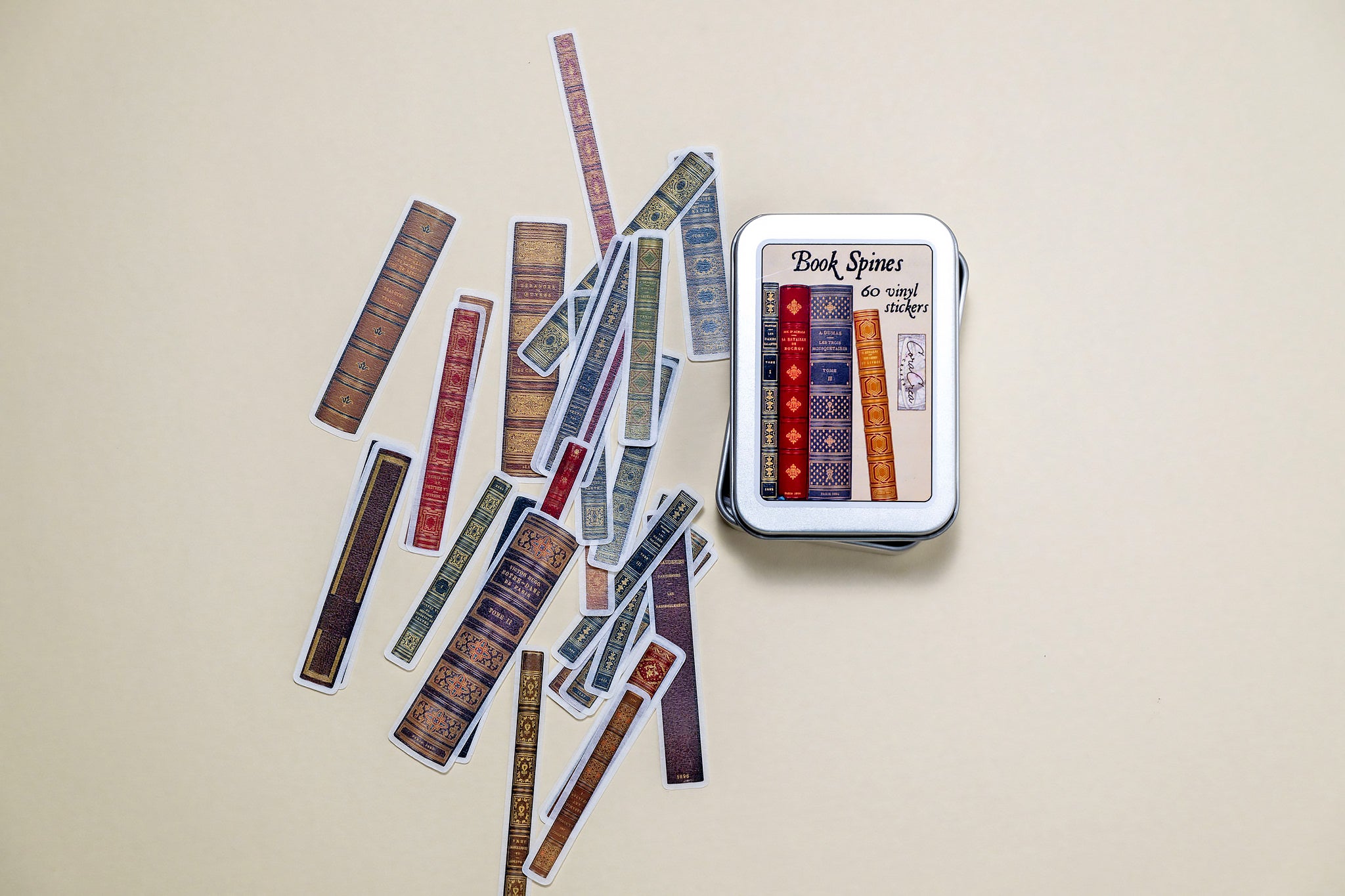 Book Spines Sticker Tin Box – Sticker Set | CoraCreaCrafts