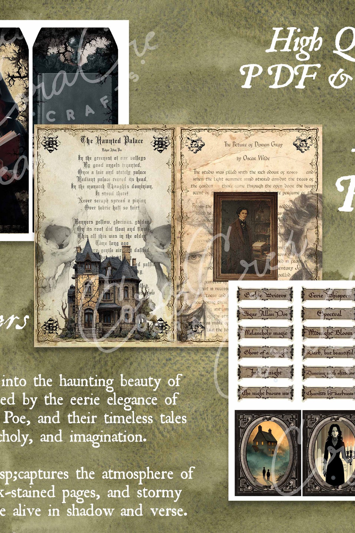 Poe & Gothic Writers Digital Journal Kit — digital | C