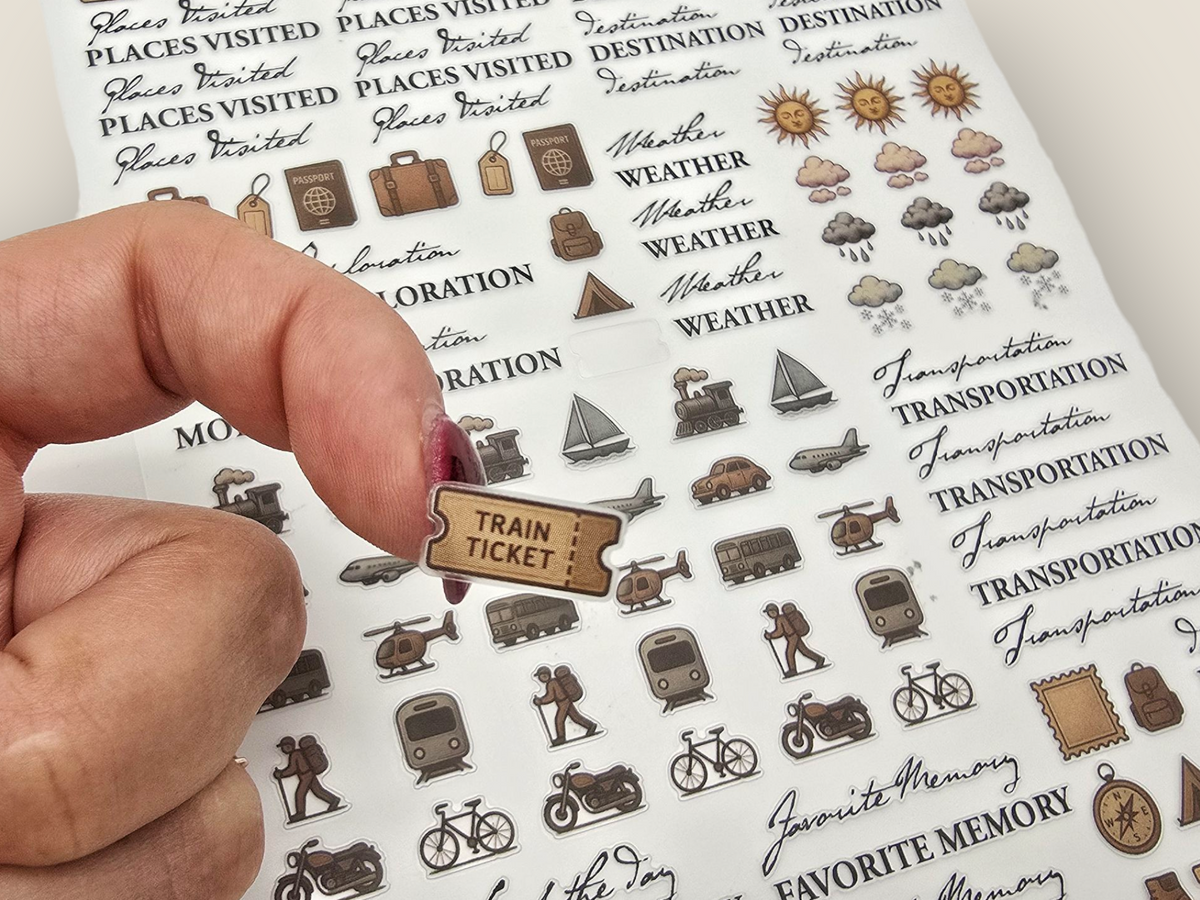 Travel Basic Stickers — Sticker Sheets | CoraCreaCrafts