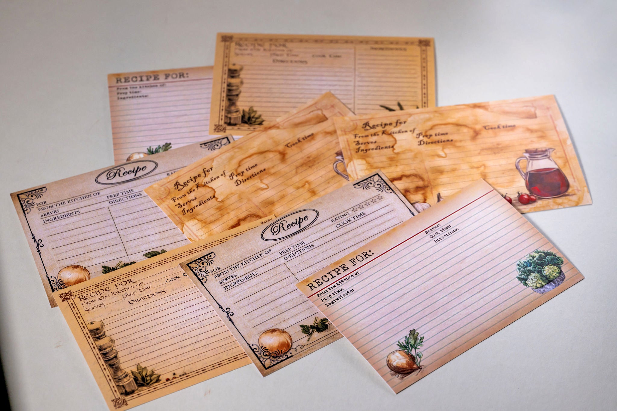 Vintage Handwritten Recipe Cards
