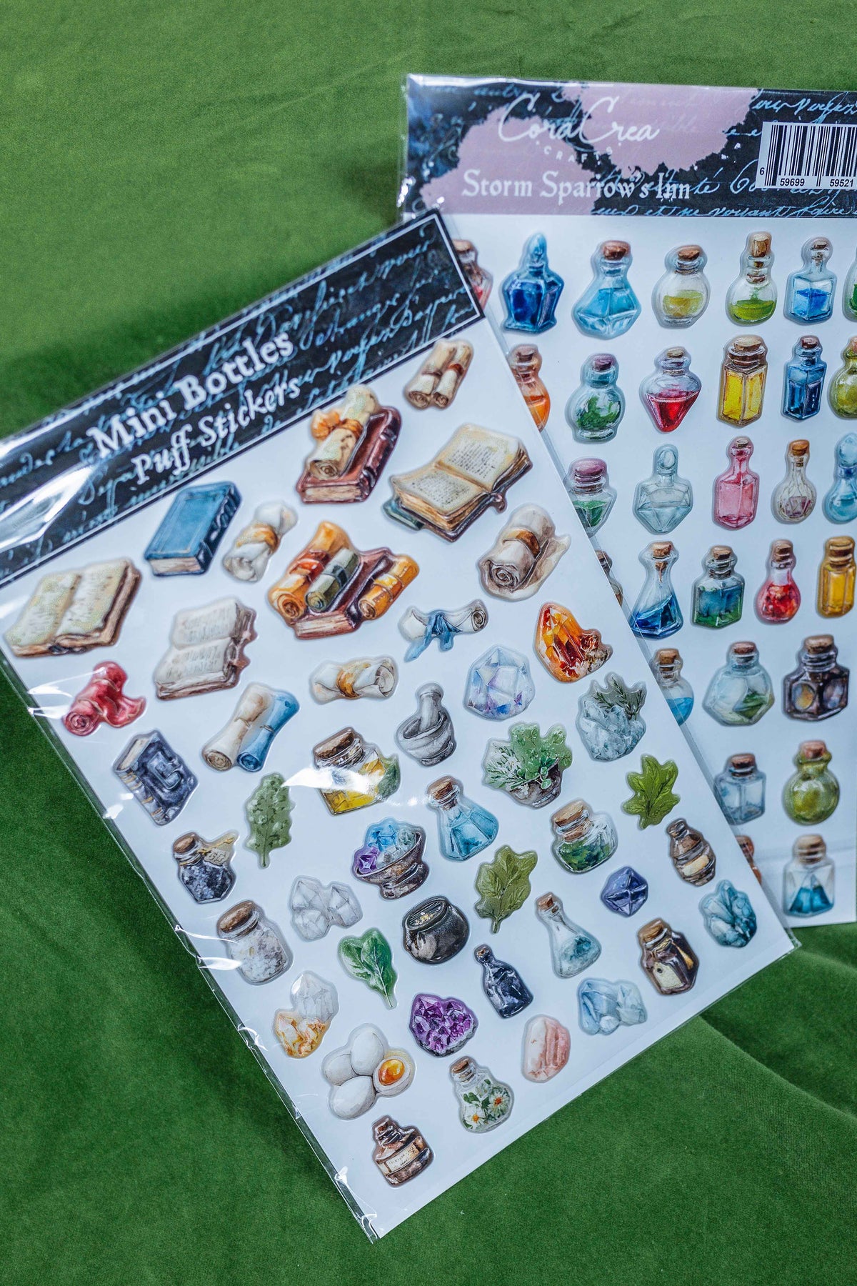 Mini Bottles Puff Stickers — Sticker Sheets | CoraCrea