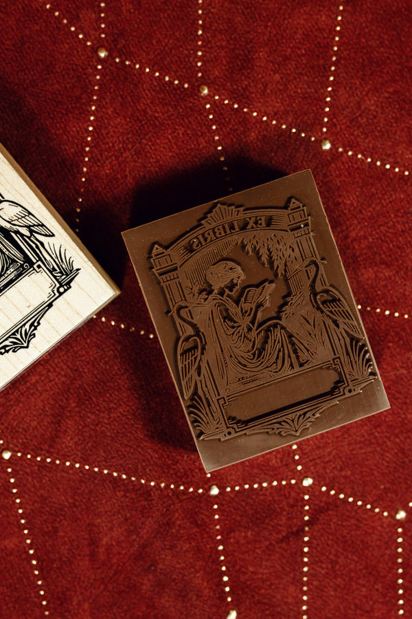 Ex Libris Art Deco Wooden Stamp — Wooden Stamp | CoraC
